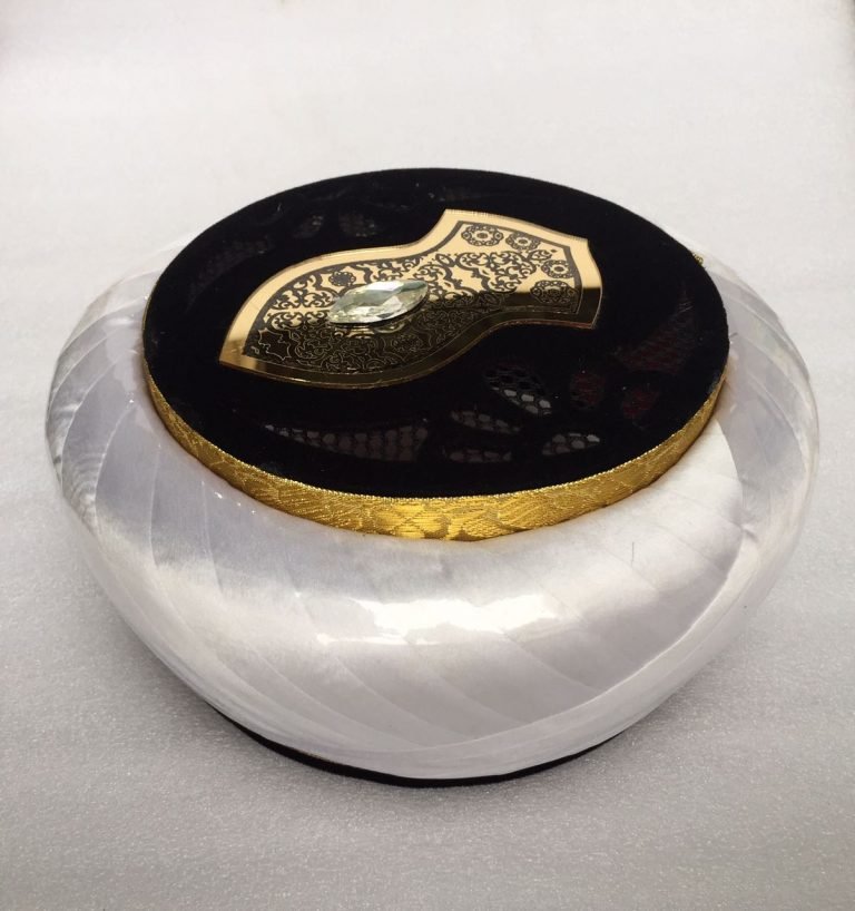 Peer Saqib Shami Gumbad Design Topi - White Sarik Cap Islamic Bazaar