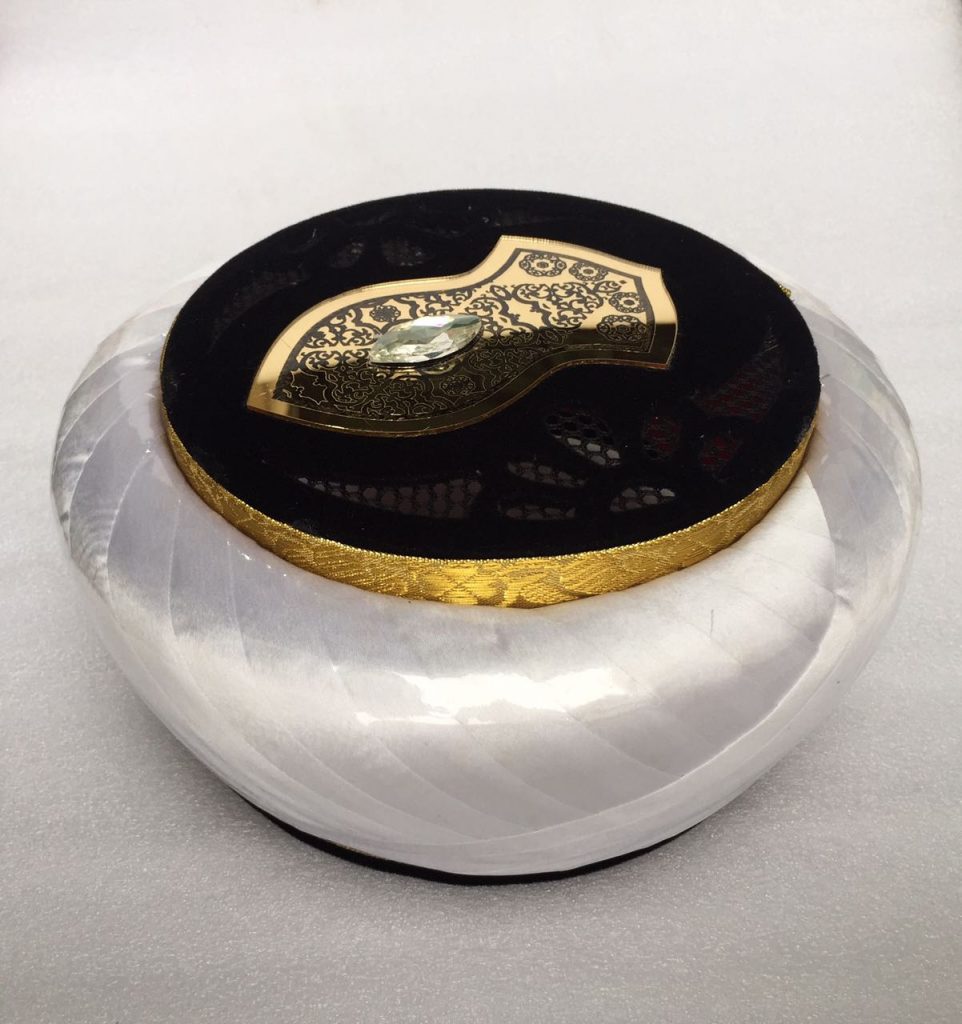 Peer Saqib Shami Gumbad Design Topi - White Sarik Cap Islamic Bazaar